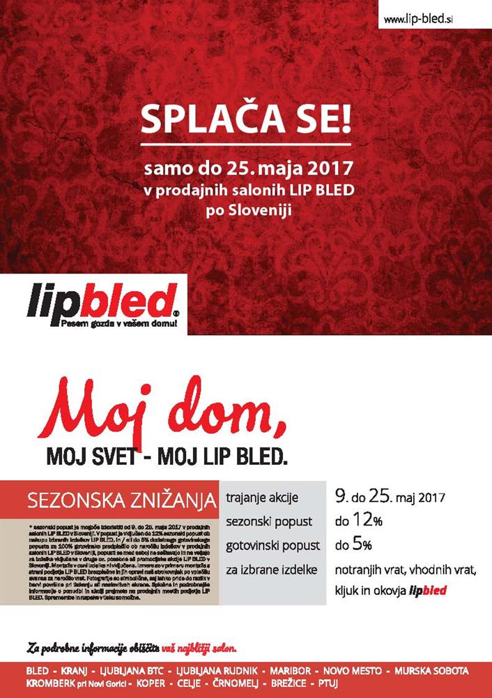 SPLAČA SE! Trenutno v akciji, odprodaja eksponatov. | LIP BLED - pesem gozda v vašem domu